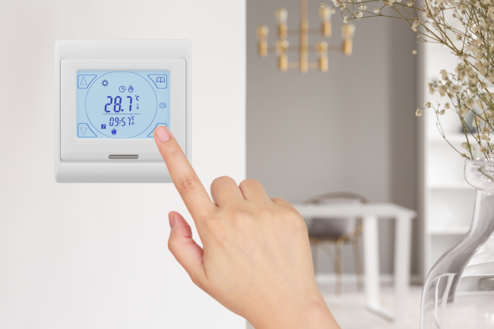 Dotykowy Termostat Sterownik 24/7 Pokojowy 16A + czujnik podłogowy ...