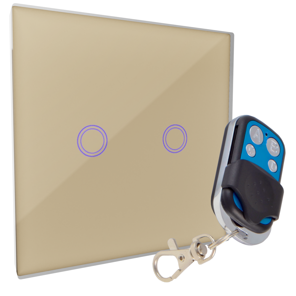 Golden touch switch two gangs with remote control 2 \ Golden | SMART ...