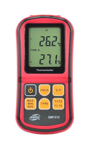 Cyfrowy termometr + termopara K-J-T-E-R-N-S x2 Benetech GM1312 | Urządzenia pomiarowe \ Mierniki ...